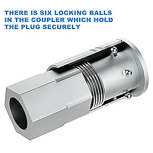 WYNNsky Industrial Air Coupler and Plug Kit, 3/8 Inch High Flow Body Size, 1/4 Inch NPT Threads Size, Steel Material, 9 Pieces Air Compressor Hose Accessories Fittings