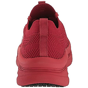 Skechers Women's D'Lux Walker SR-Ozema, Relaxed fit Athletic Styling Health Care Professional Shoe, Red, 9.5