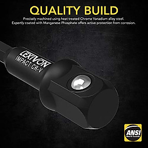 LEXIVON Impact Socket Adapter & Magnetic Bit Holder Set | 4 Pieces of 1/4-Inch Hex Shank Extension to 1/4", 3/8", and 1/2" Drive | Includes Organizer Rack (LX-104)