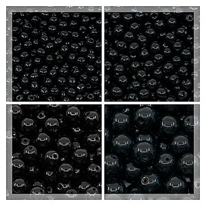 275 pcs Set of Czech Round Glass Beads, Jet Black - 3mm (100pcs), 4mm (100pcs), 6mm (50pcs), 8mm (25pcs) kit for Jewelry Making