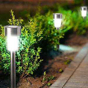 Evgoisle 12 Packs Solar Pathway Lights Outdoor Solar Garden Lights LED White Light for Patio, Yard, Driveway