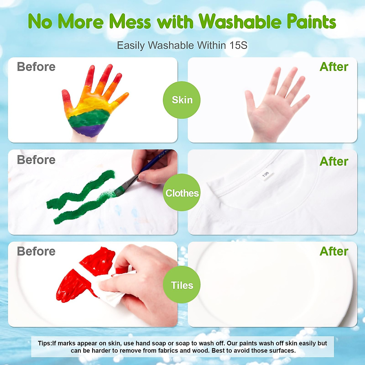 Jar Melo Washable Finger Paints for Toddlers, 12 Colors Large Capacity (2.1fl oz), Non Toxic Baby Paint for Hand and Feet, Safe Art Supplies, Preschool Learning Gifts for Kids Age 2+