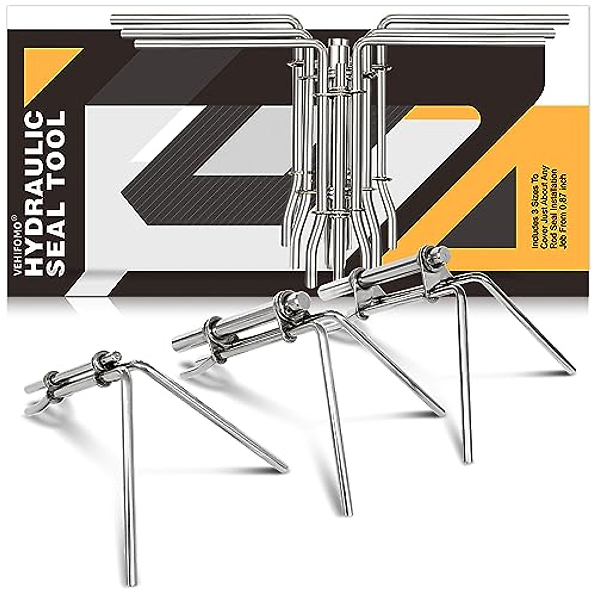 VEHIFOMO Hydraulic Cylinder Seal Installation Tools Kit, Hydraulic Cylinder Piston Repair Gland Seal Tools, U Cup Rod Seal Twisters Universal Seal Twistor Install Tool Set (3 PCS)