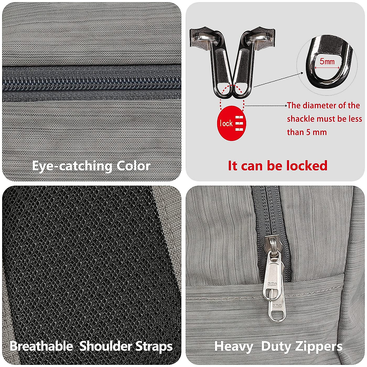 vimapo Lightweight Foldable Backpack for Travel, 20L Packable Hiking Daypack, Camping Outdoor Cycling Bag for Adult & Teen (Grey)