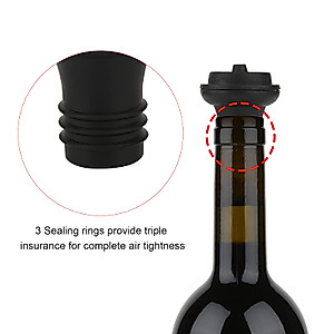 Cosmos 12PCS Air Tight Wine Bottle Stoppers Rubber Plug Reusable Wine Cork Wine Beverage Bottle Seal Caps in Bar Kitchen