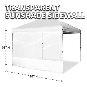 MordenApe Clear Sidewall, Transparent Canopy Walls, Canopy Side Wall for 10x10 Pop Up Canopy - Straight Leg, Outdoor Instant Canopies Sidewall,1 Pack (White)