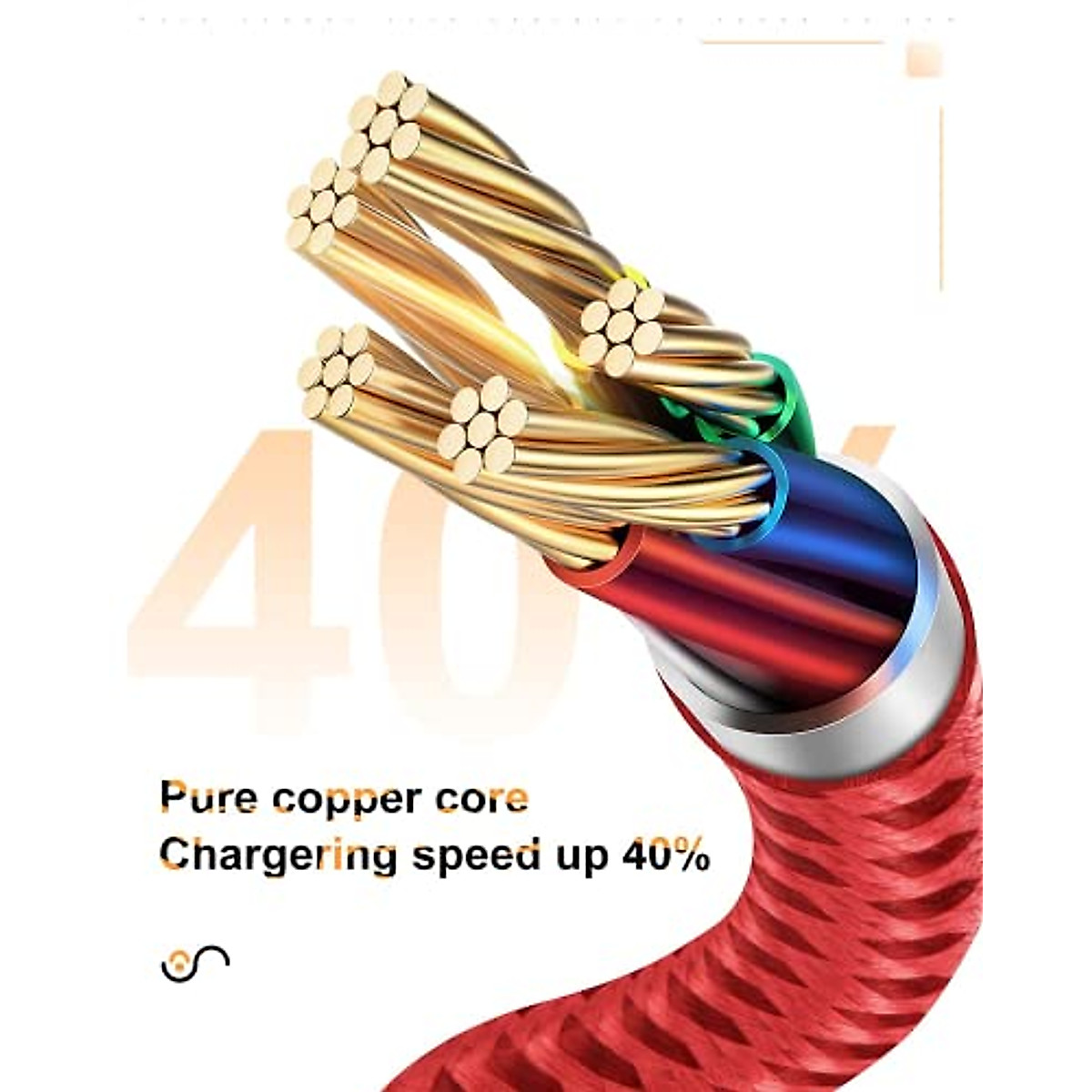 Fashia iPhone Charger Cord 3FT, [MFI Certified] 3Foot USB Lightning Cable,3Feet Fast Charger Nylon Braided USB iPhone Cord for iPhone 13 12 11 Pro X XS Max XR/8 Plus/7 Plus/6/6s Plus-Red