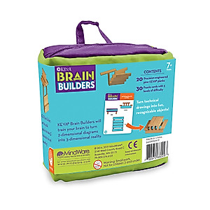 MindWare KEVA Brain Builders Set of 2: Original KEVA Brain Builders and KEVA Brain Builders Junior – Great Addition to STEM Building Toys and Classroom Games – 40 Planks & 70 Puzzles Total