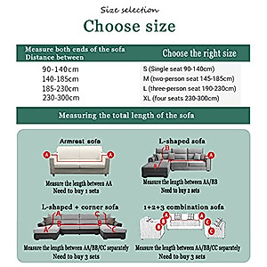 JunJiale Sectional Couch Covers 2-Piece Softness Sofa Cover Super Stretch L-Type Couch Slipcover 4 Seater + 4 Seater Furniture Protector (Blue