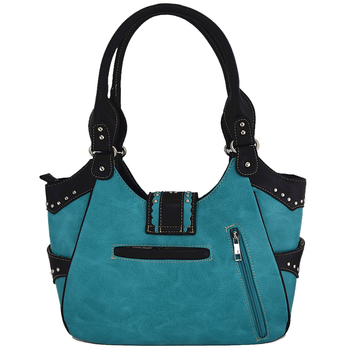 Western Style Concealed Carry Purse Concho Belt Cowgirl Country Handbag Women Shoulder Bag Wallet Set TQ