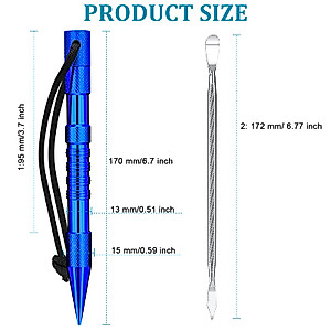 Ferraycle Knotter Tools, FID Paracord FID Set Stainless Steel Paracord Lacin Needles and Smoothing Tool for Leather or Paracord Work (Dark Blue)