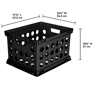 STERILITE Plastic Heavy Duty File Crate Stacking Storage Container (12 Pack)