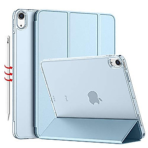 iMieet iPad Air 5 Case 2022/iPad Air 4 Case 2020 - iPad Air 5th/4th Generation Case 10.9 Inch Lightweight Slim Cover with Translucent Frosted Hard Back [Support Touch ID](Sky Blue)