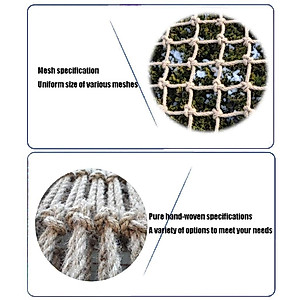 Child Climbing Safety Net Heavy Duty Hemp Rope Cargo Net Playground Railing Protective Net Outdoor Treehouse Kids Swing Rope Netting Hammock Fence Decoration (Size : 1 * 2m(3 * 7ft))
