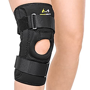 BraceAbility Patella Stabilizing Chondromalacia Knee Brace - Patellofemoral Pain Syndrome U-Shaped Stabilizer Supports Sides of Kneecap for Patellar Tendonitis, Knocked Knees, Bow Legs Treatment (M)