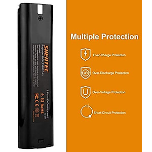 Shentec Upgraded 2 Pack 9.6V 4.0Ah Battery Compatible with Makita 9000 9033 6095d da391d kr23/43 9600 6096d 9001 9002 192696-2 193890-9 632007-4, Ni-MH Battery Pack
