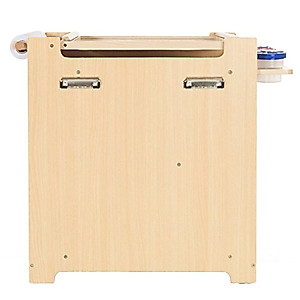 Guidecraft Desk to Easel Art Cart - Folding Art Easel for Kids, Craft Storage Center with Chalkboard and Whiteboard | Toddler Art and Activity Desk with Fabric Storage Bins | Wooden Classroom Easel