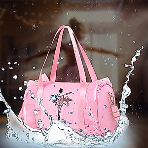 HICCUPfish Cute Toddler Ballet Dance Bag Princess Backpack Pink Shoulder Bag for little Girl (Long mesh)
