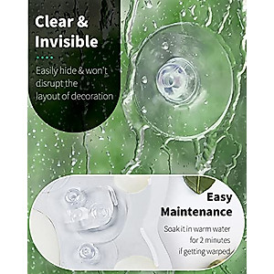 Pawfly 20 Pcs Suction Cups 1.8 Inch Clear Plastic Suction Pads for Home Organization and Decoration Strong Adhesive Sucker Holders for Kitchen Bathroom Window and Glass Door