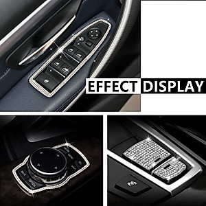 9.4"x7.8" 97 Bling Rhinestone Car Stickers,DIY Car Decals with Self-Adhesive Car Decorations,20PCS Bling Car Accessories Interior&Exterior for Car Dashboard,Door Handles