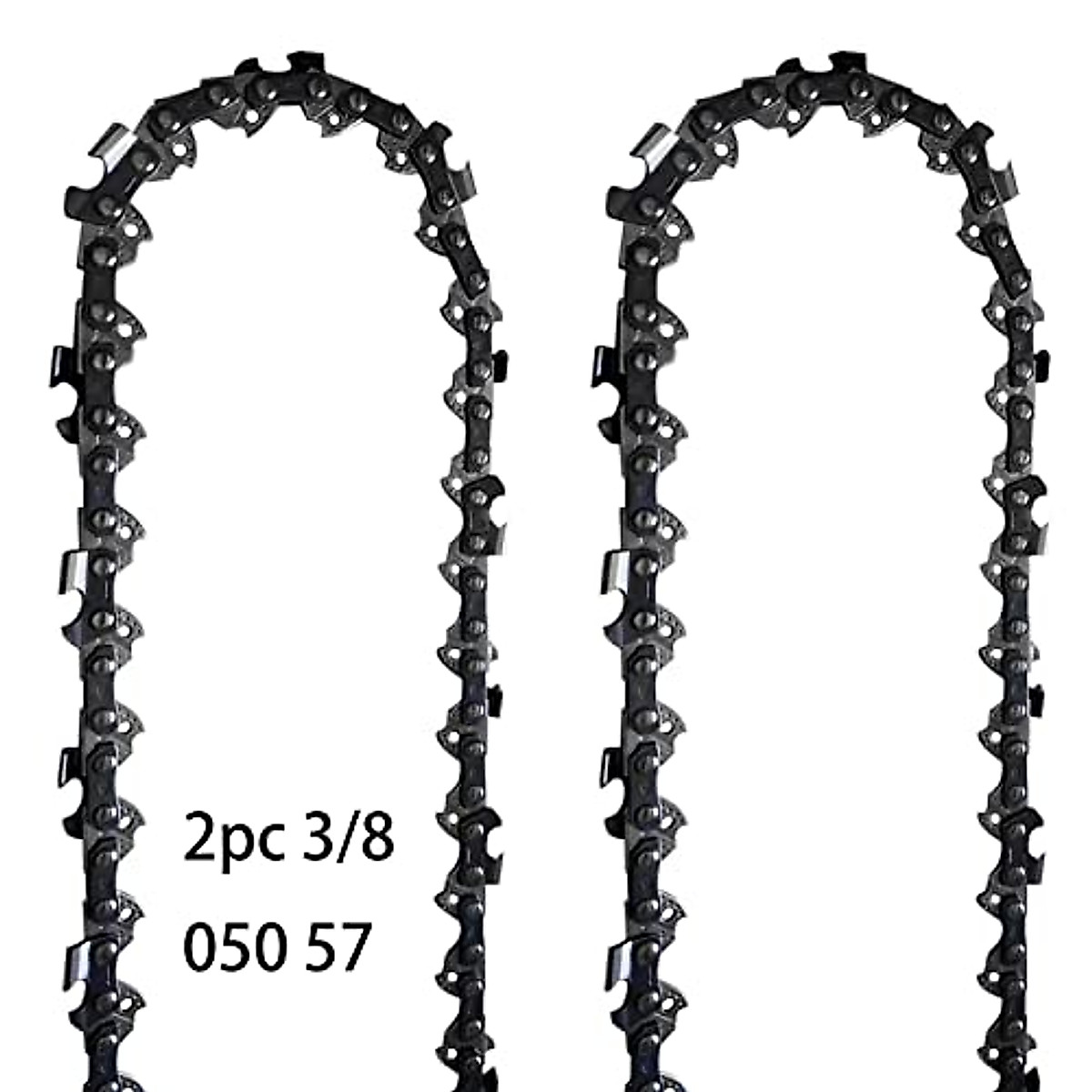 2-PACK 16" replacement chain for Worx WG300 WG303 WG303.1 WG304 Chainsaw Chain Blade 57DL 3/8LP .05