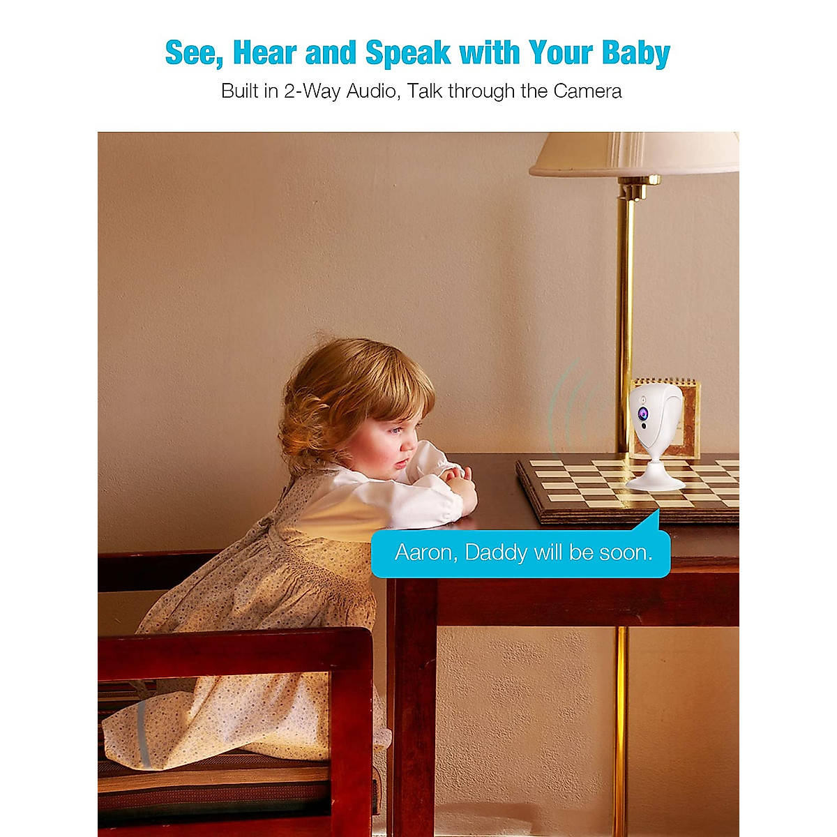 Ebitcam Pet Camera,1080P Mini Baby Monitor with Camera and Audio,Night Vision, 2-Way Audio,Motion Alarm for Home Security Camera,Watch Live Streaming Video Anywhere,Cloud Storage,Work with 2.4G WiFi