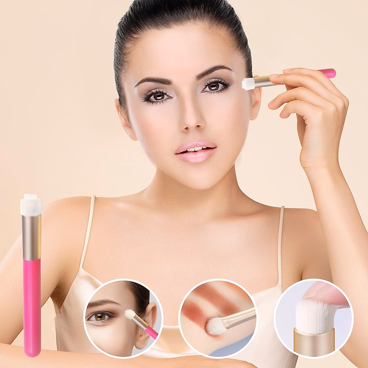 Idefair Nose Contour Stencil Shadow Tool, 4 in 1 Reusable Silicone Nose Contour Shadow Highlighter Template Brush Tool, Multi-Functional Makeup Applicator for Nose Eyeliner Shadow Lip