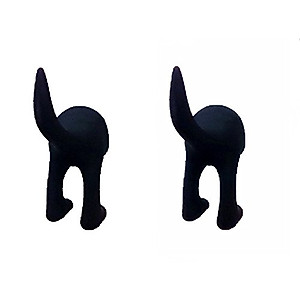 IKEA Bastis 2 Black Hooks for the Dog Cat Pet leashes hanger