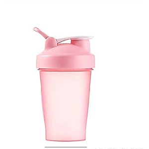 Protein Shaker Bottle Blender for Shake and Pre Work Out, Best Shaker Cup (BPA free) w. Classic Loop Top & Whisk Ball, Kitchen Water Bottle (16OZ-400ML-1PACK, Pink Top/Pink Body)