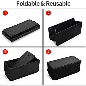 UENTIP CD Storage Boxes - Pack of 4 CD Case Storage - 13.2" x 5.9" x 5.3", Container holds 30 CDs in full jewel cases, 60 CDs in slim cases, and 165 discs in CD sleeves - Black (4pack-black)