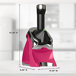 Yonanas 988HP Deluxe Vegan Non-Dairy Frozen Fruit Soft Serve Dessert Maker, BPA Free, Includes 75 Recipes, 200 Watts, Pink