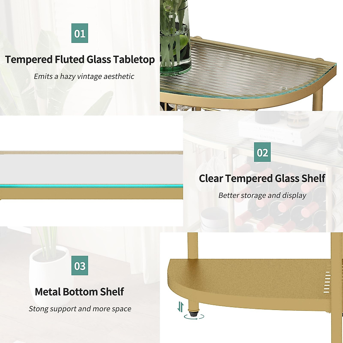 O&K FURNITURE Industrial Wine Rack Table with Glasses Holder, Liquor Bar Cabinet with Wine Storage, Freestanding Floor Wine Cabinet for for Bar, Buffet, Living Room