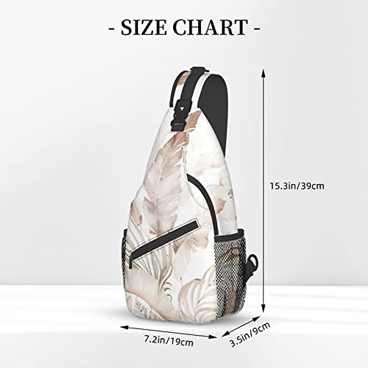 SUPLUCHOM Sling Bag Tropical Leaf Fall Autumn Botanical Hiking Daypack Crossbody Shoulder Backpack Travel Chest Pack for Men Women