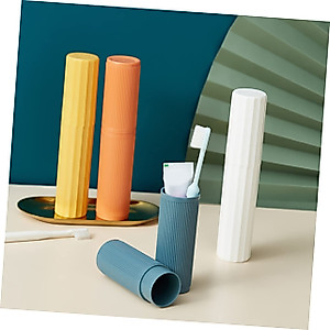 Levemolo 4 pcs Hotel Containers Home Mouthwash Organizers Trips Daily Multi-Function Camping Uses Container Cup Use Business Toothpaste Cups Storage Portable Toothbrush Organizer