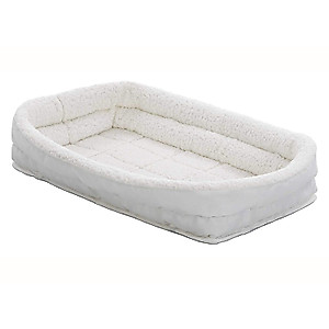 Midwest Homes for Pets Double Bolster Bed, 18", White, Model Number: 40318-FS
