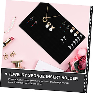 Cabilock 3pcs Jewelry Box ring holder ring earring display pad necklace foam insert jewelry showcase pads foam insert pads drawer ring organizer travel toiletries sponge mosaic travel ring