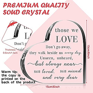 Sympathy Gifts Memorial Bereavement Gifts Acrylic Heart Condolence Gifts for Loss of Loved One, Loss of Father, Loss of Mother Remembrance Gifts (Simple Style, 6 x 6 x 0.6 Inch)