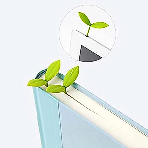 1Pcs Sprout Bookmark, Creative Mini Silicone Grass Buds Bookmarks Practical Little Leaves Bookmark for Bookworm Book Lovers Reading(Pink)
