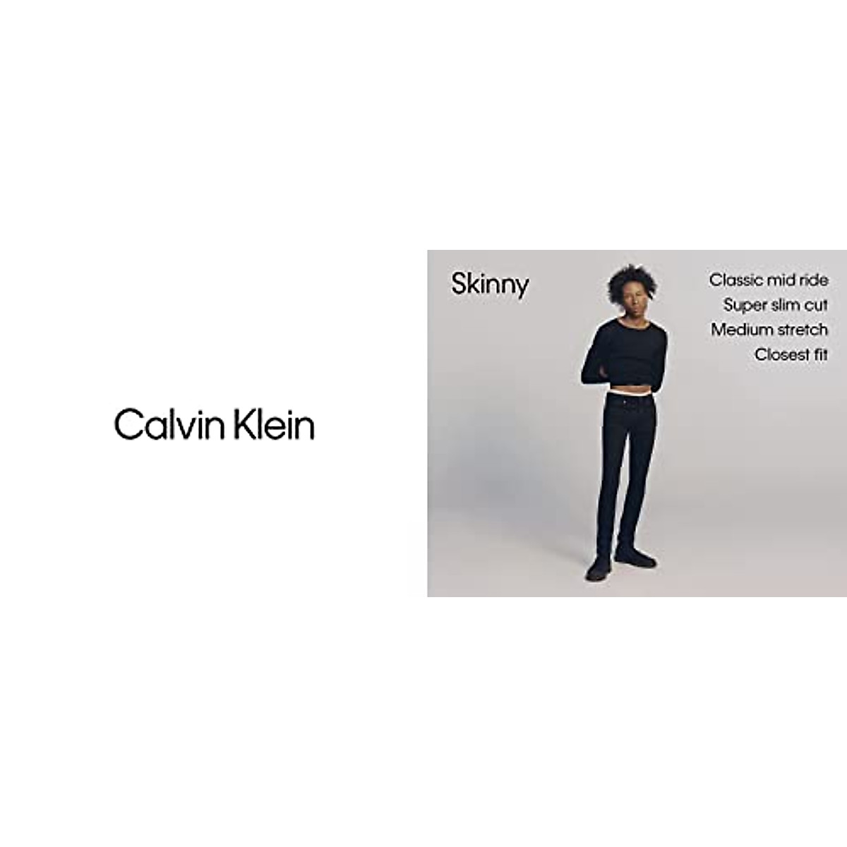 Calvin Klein Men's Skinny Fit Jeans, Boston Blue/Black, 31W x 32L