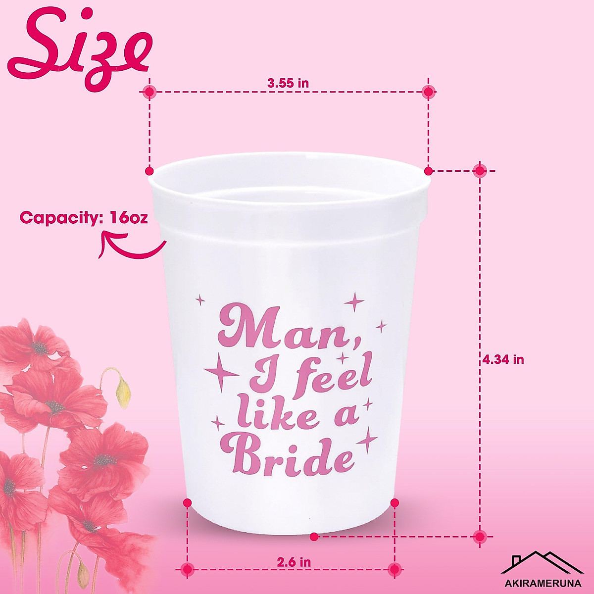 AKIRAMERUNA Bachelorette Party Cups 12 Pack Let's Go Girls Reusable Bachelorette Party Plastic Cups, Bridal Shower Party Supplies Wedding Engagement Party Supplies Favors Decorations 16oz