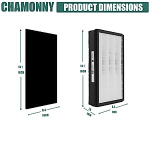 CHAMONNY A2 True HEPA Replacement Filter Size A2, Compatible with Filtrete FAP-C02-A2, FAP-C03-A2, FAP-T03-A2, FAP-SC02L Air Purifier, Part # 1150101, 2 H13 True HEPA Filters + 4 Pre-filters