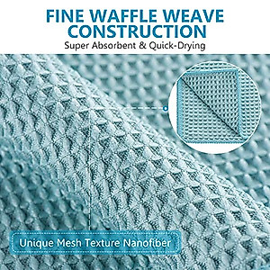 MAKUANG Waffle Weave Towel, Microfiber Waffle Weave Drying Towel Cloth for Car Detailing, Home Kitchen, All-Purpose Streakless Microfiber Cleaning Cloth, 12 x 12 Inches, 8 Pack