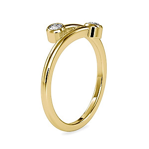 Certified Adjustable Diamond Ring Studded with 0.13 Ct Round Natural Diamond in 18K White/Yellow/Rose Gold for Women on Her Wedding Celebration (Color-Clarity: IJ-SI)