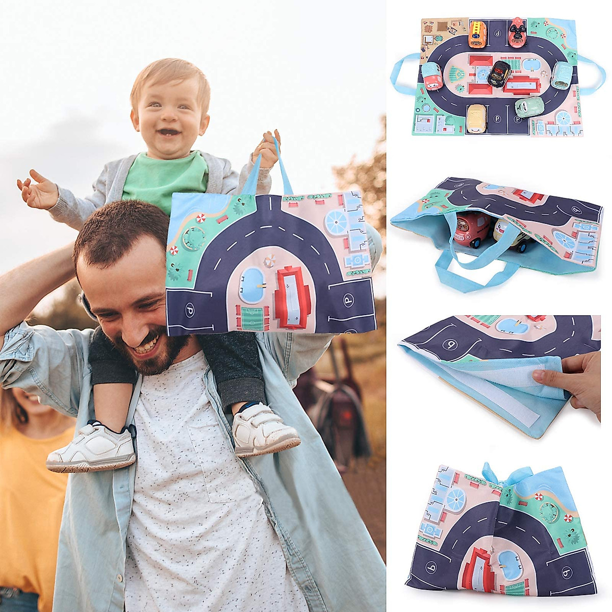 Winrayk Baby Toy Cars for 1 Year Old Boy Girl 7Pcs Friction Powered Push and Go Vehicles Cars with Play Mat/Storage Bag Early Educational Toys Toddlers Christmas Birthday Gift for Kids 1 2 3 Years Old