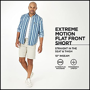 Lee Men's Big & Tall Extreme Motion Flat Front Short, Stone, 44