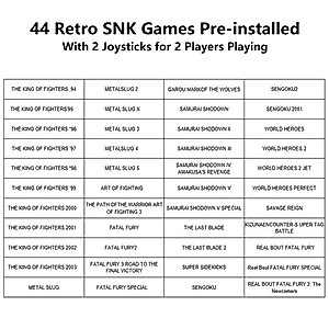 UNICO Game Arcade Game Console, 44 Pre-Loaded Genuine SNK Games, Two Joysticks for Two Player, HDMI Output to TV/Monitor