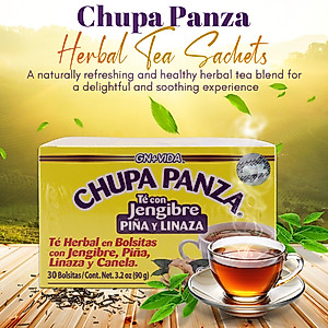 Tea CHUPA Panza, Tea Based ONGINGER Root, PINNEAPPLE, Flaxseed & Cinnamon (30 Tea Bags/0.10 oz Each) - SET OF 2