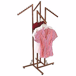 SSWBasics 4-Way Clothing Rack with Slant Arms (Boutique Cobblestone) Heavy Duty Rack