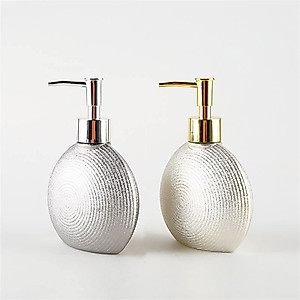 Soap Pump Dispenser 370ML High-Grade Frosted Ceramic Lotion Bottle Commercial Restaurant High Color Value Sub Bottling Bottles Dispenser (Color : 1)