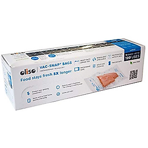 Oliso Pro VAC-SNAP Bags for Oliso Vacuum Sealers (28 Medium 1 Quart Bags, 20 Large 1 Gallon Bags, 6 Jumbo 2 Gallon Bags)
